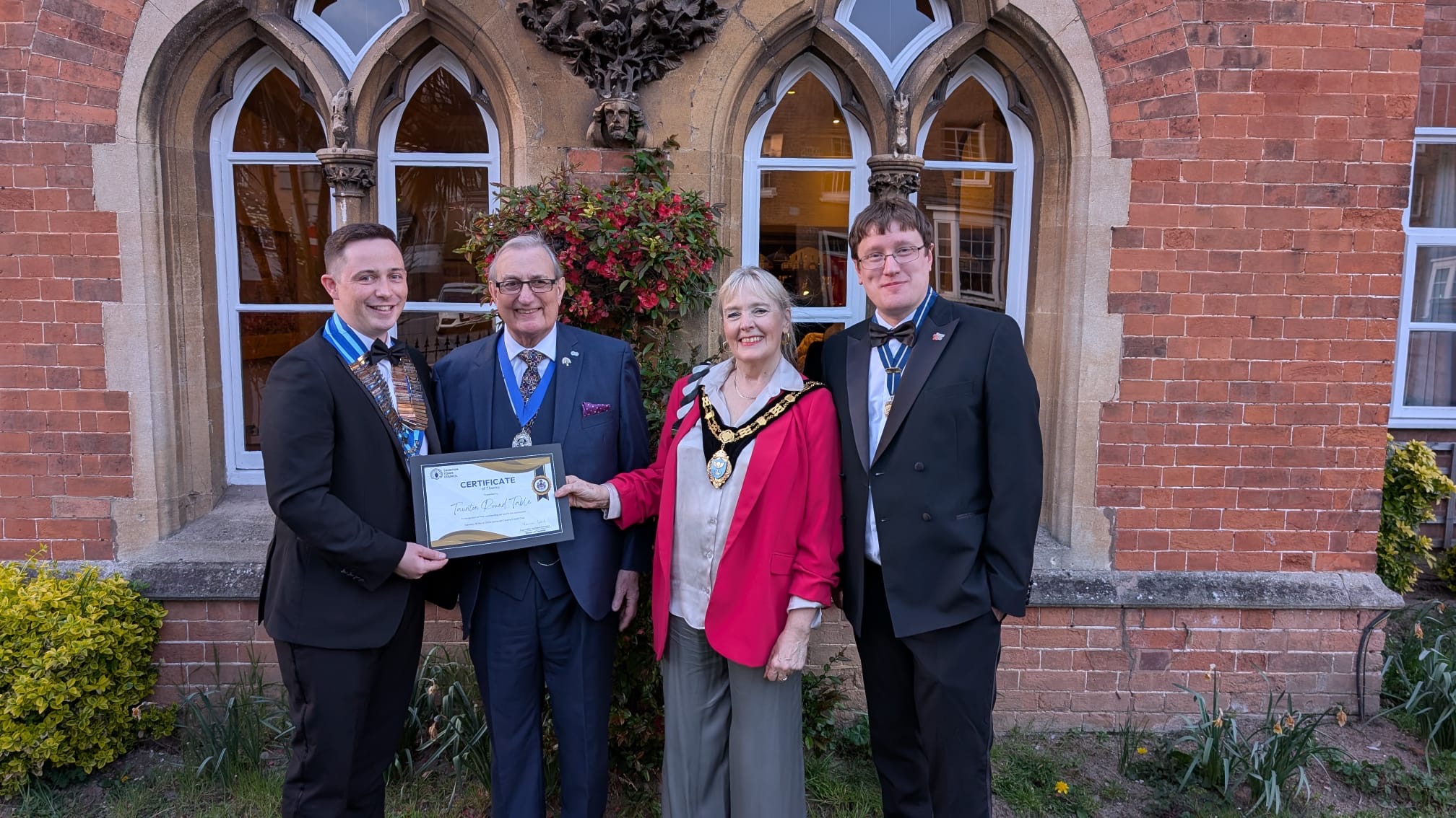 Certificate of Thanks to Taunton Round Table from Taunton Town Council ...